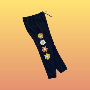 Retro Flower Joggers , Smiling Flowers Sweatpants With Pockets - Etsy