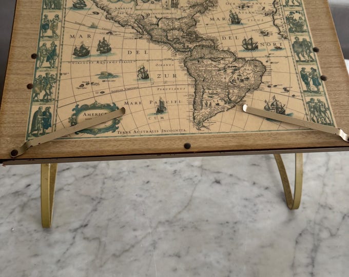 Map Display Table for Library Vintage Map Metal Legs - Etsy