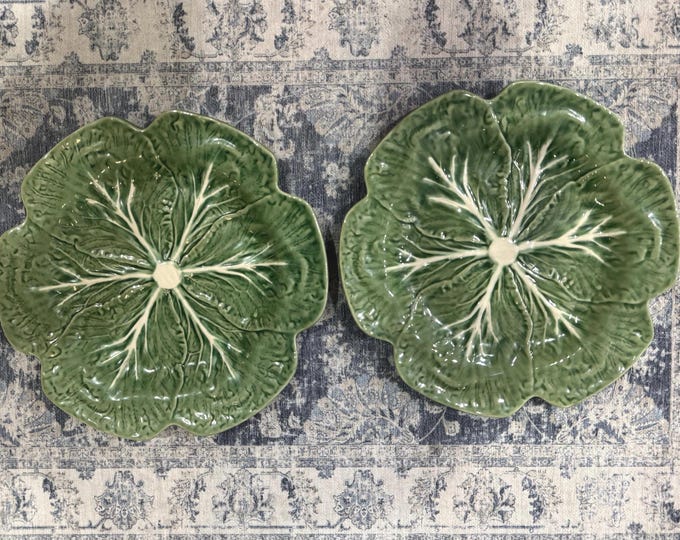 Bordallo Green Cabbage Plates Cabbage Leaf 10 Inch and 12 Inch ...