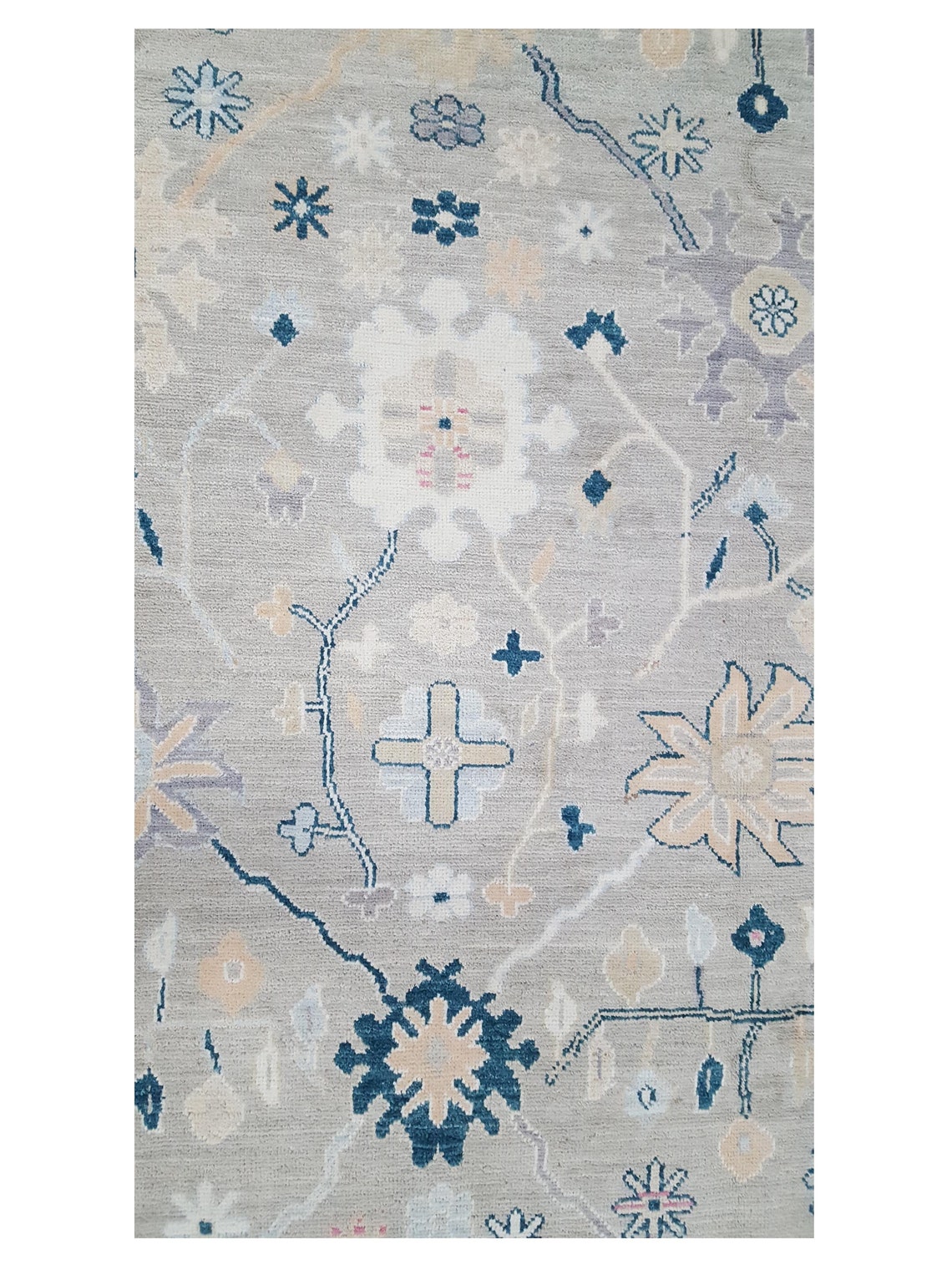 Gorgeous Oushak Hand Knotted Area Rug, 9X12 Gray-lt.blue - Etsy