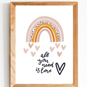 Nursery - Kids Art - Rainbow - All You Need is Love - Digital Download ...