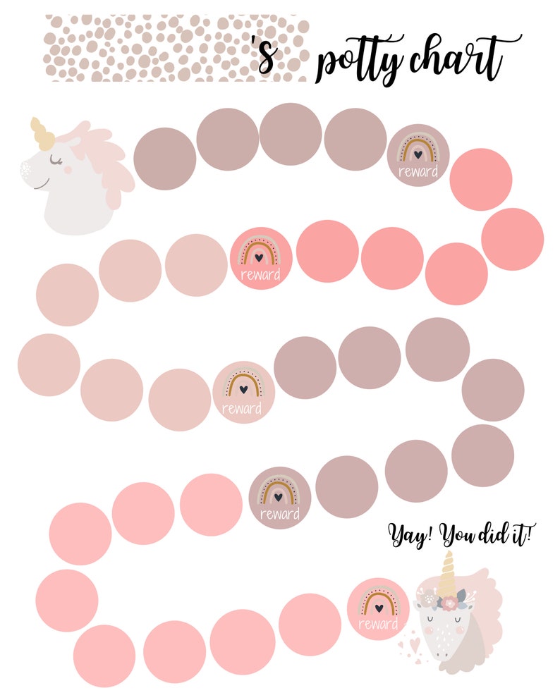 Toddler- Potty Chart- Behavior Chart- Dinosaur-unicorn-fish - Etsy