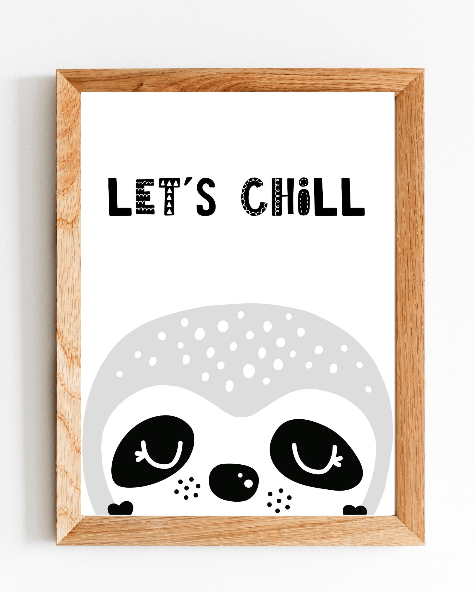 Nursery Kids Art Sloth Let's Chill digital Download - Etsy