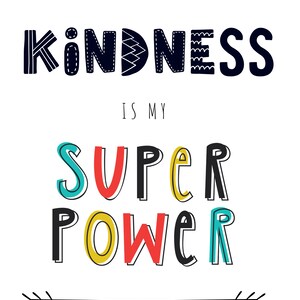 Nursery - Kids Art -kindness is My Superpower- Boys Room- Girls Room ...