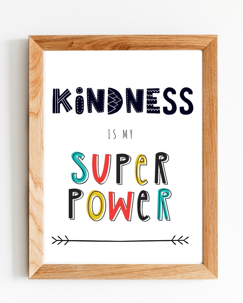 Nursery - Kids Art -kindness is My Superpower- Boys Room- Girls Room ...