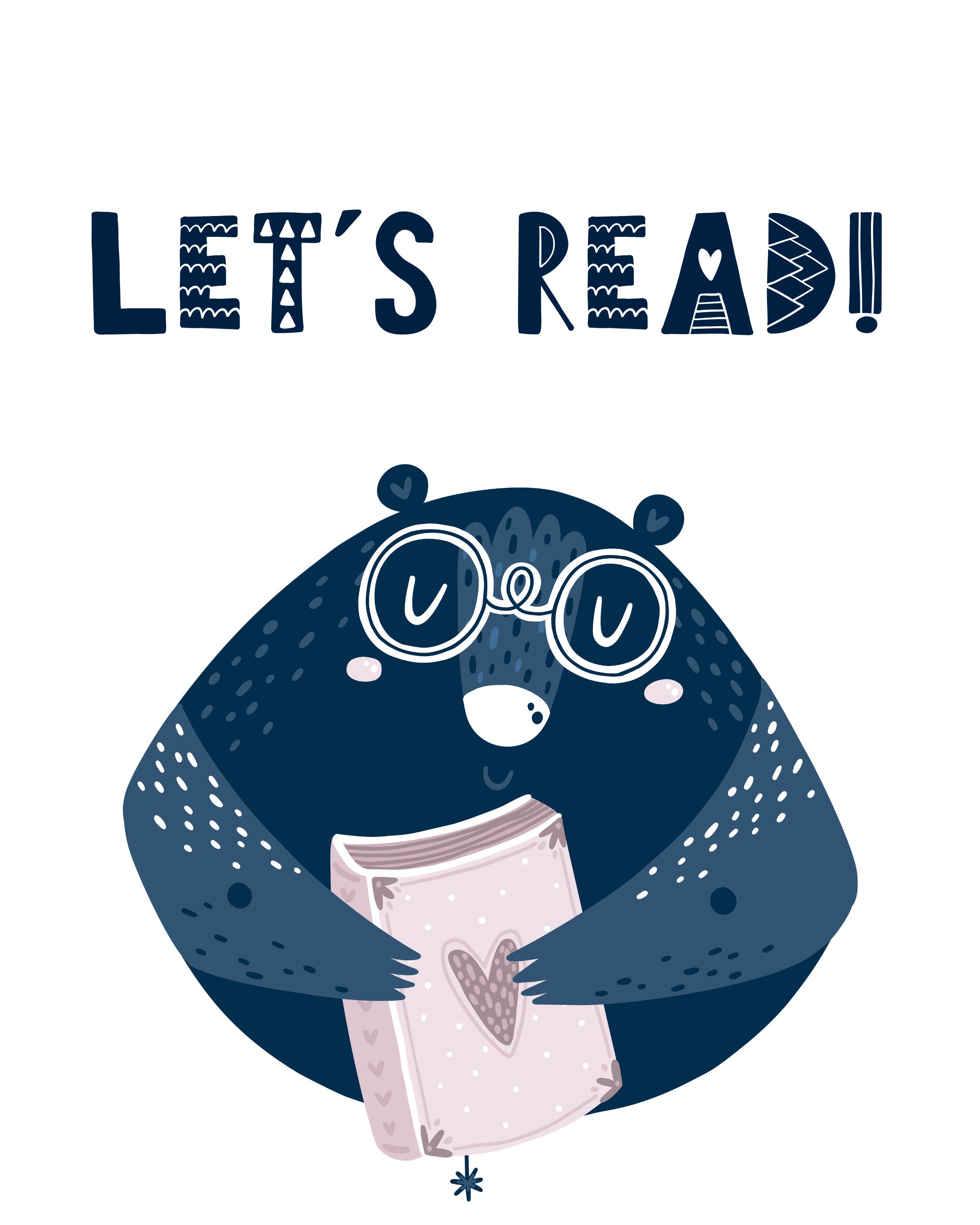 Nursery - Kids Art - Bear- LET'S READ - Digital Download - Etsy