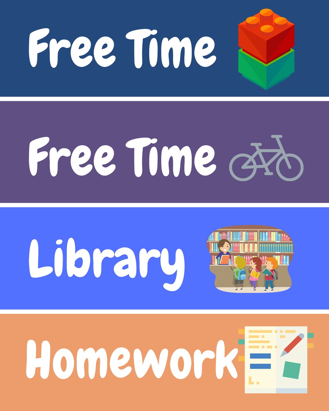 Schedule Labels- Preschool- Kindergarten- Homeschool- Online Learning ...