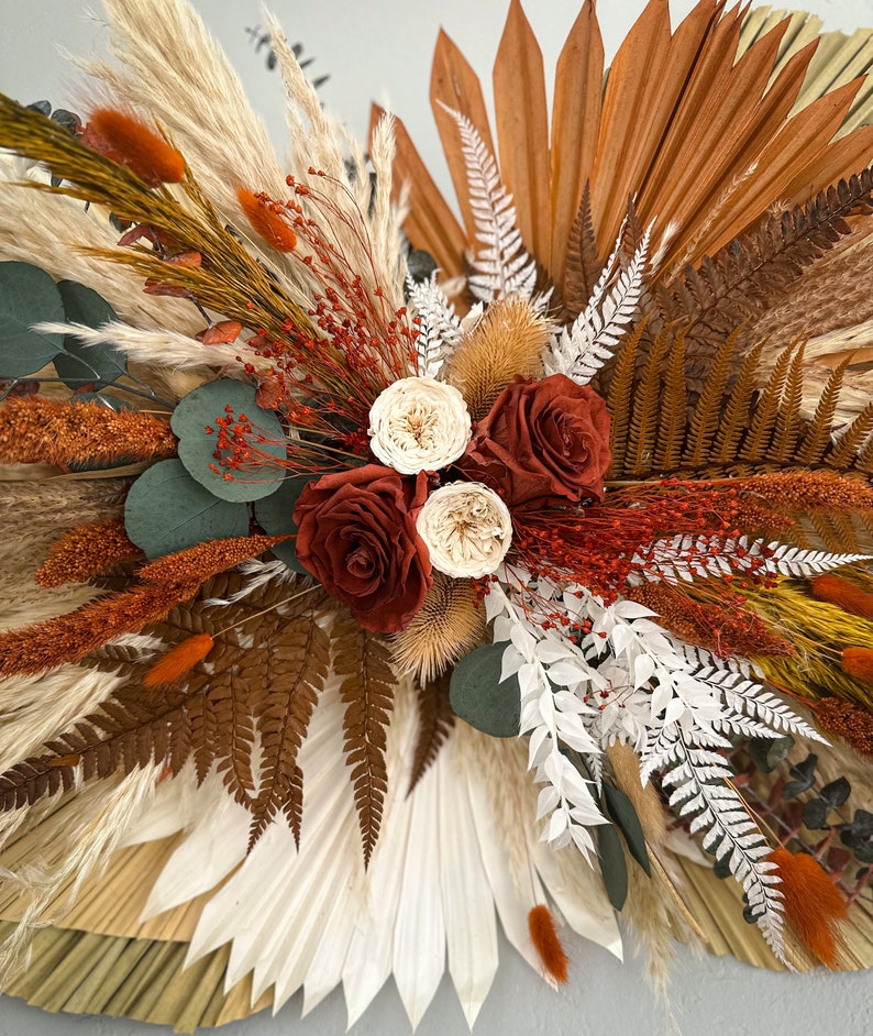 Terracotta, Rust + Greenery Pampas Grass Arch or Wall Decor, Dried ...