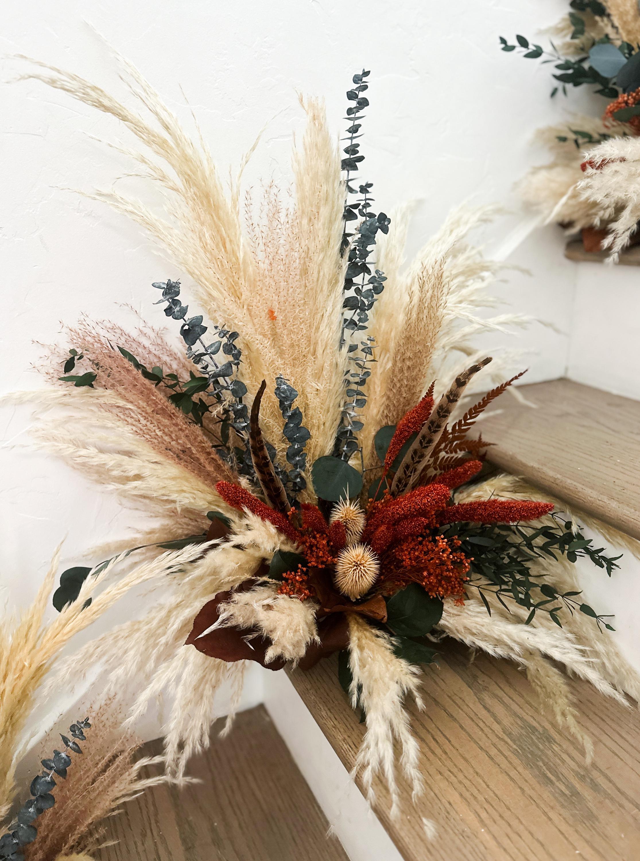 Aisle Flower Markers, Dried and Preserved Terracotta, Rust, Pheasant ...