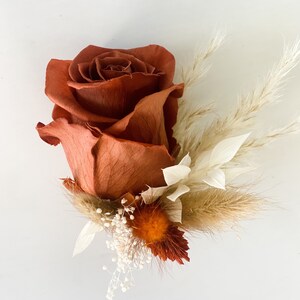 Rust Rose + Terracotta Boutonniere/ Wedding Flowers/ Groom and ...