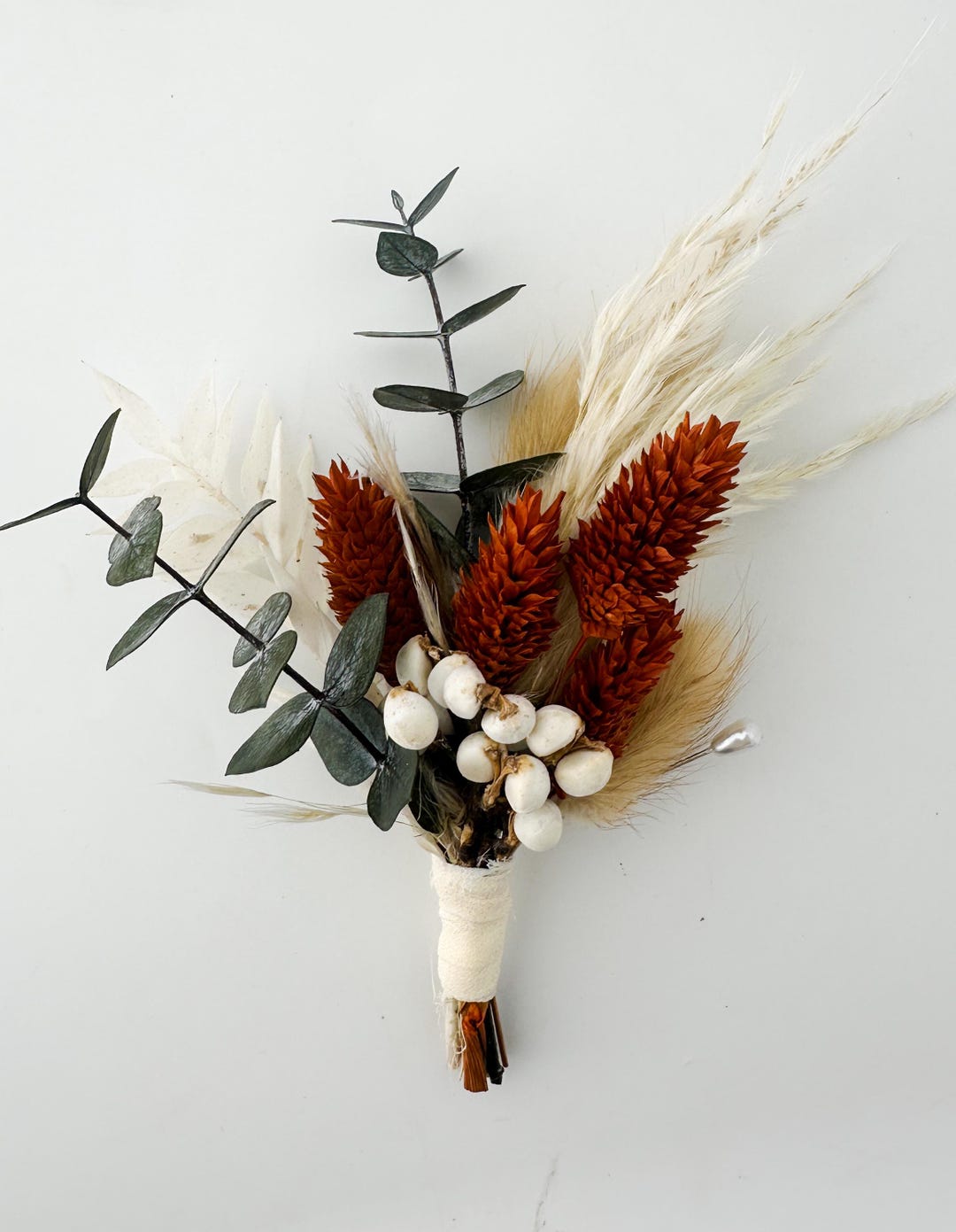 Rust and Greenery Boutonniere/ Wedding Flowers/ Groom and Groomsmen ...