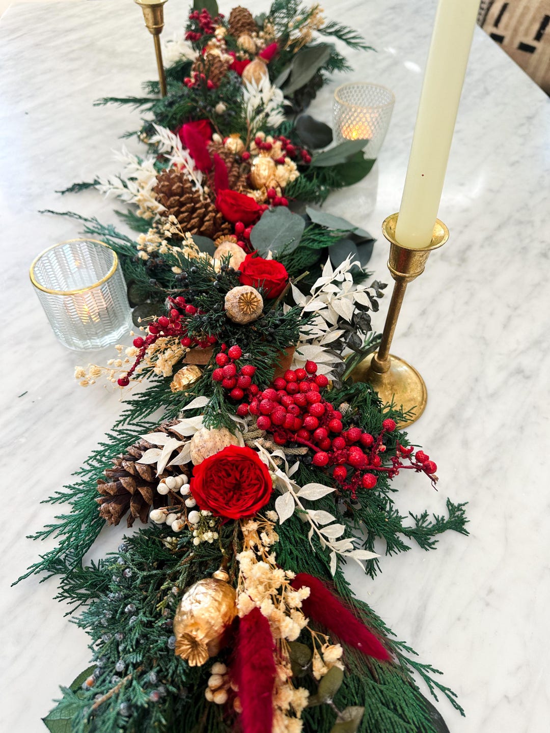 Order by 12/16 to Receive by Christmas. Red and Green Dried Floral ...