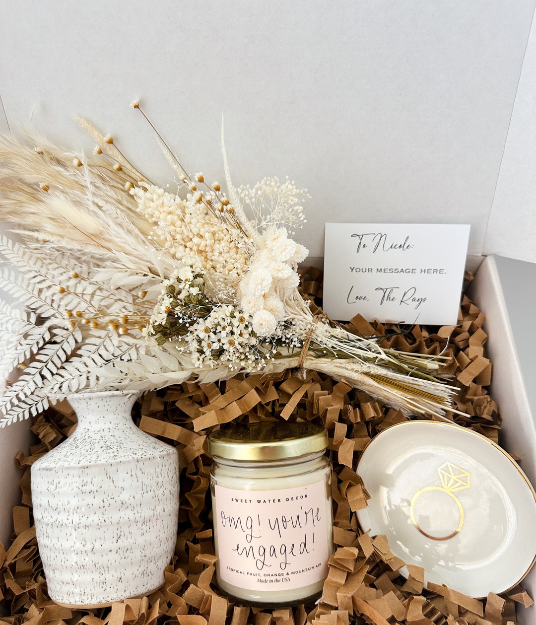 OMG! You’re Engaged: Engagment Gift Box With Candle, Ring Dish and ...