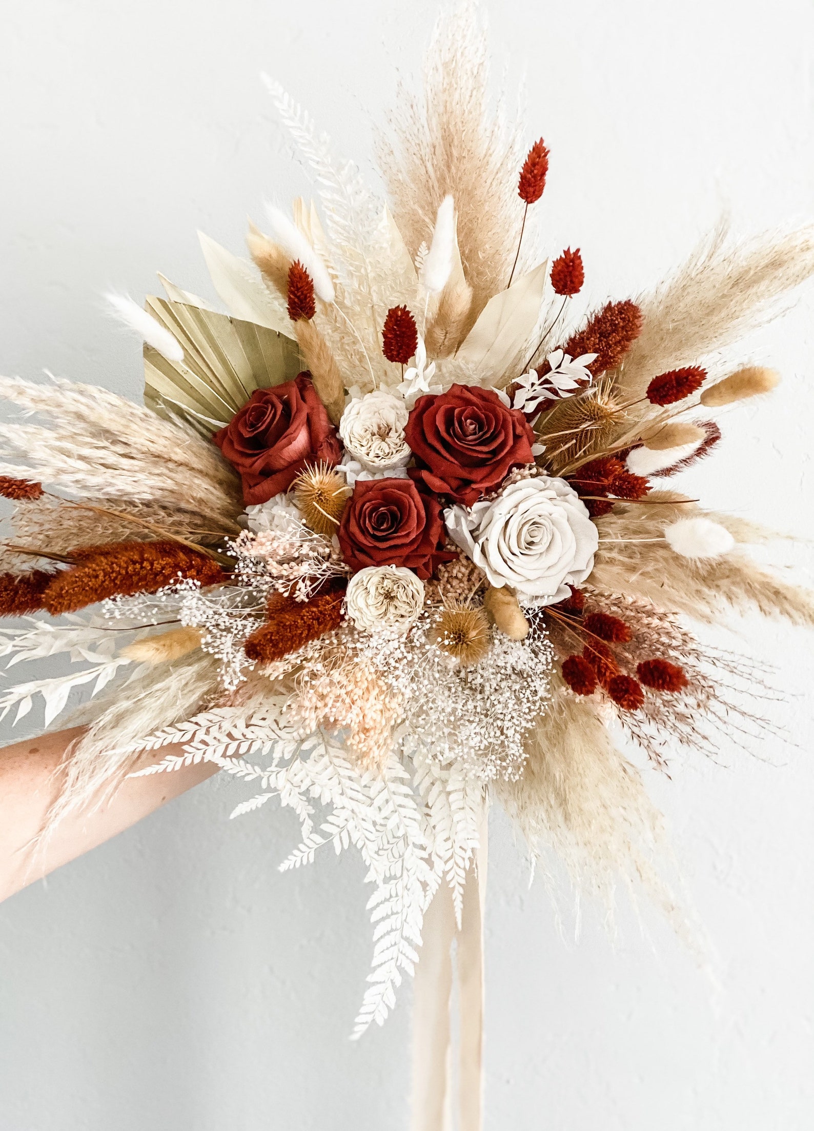 Rust Pampas Grass Bridal Bouquet Etsy