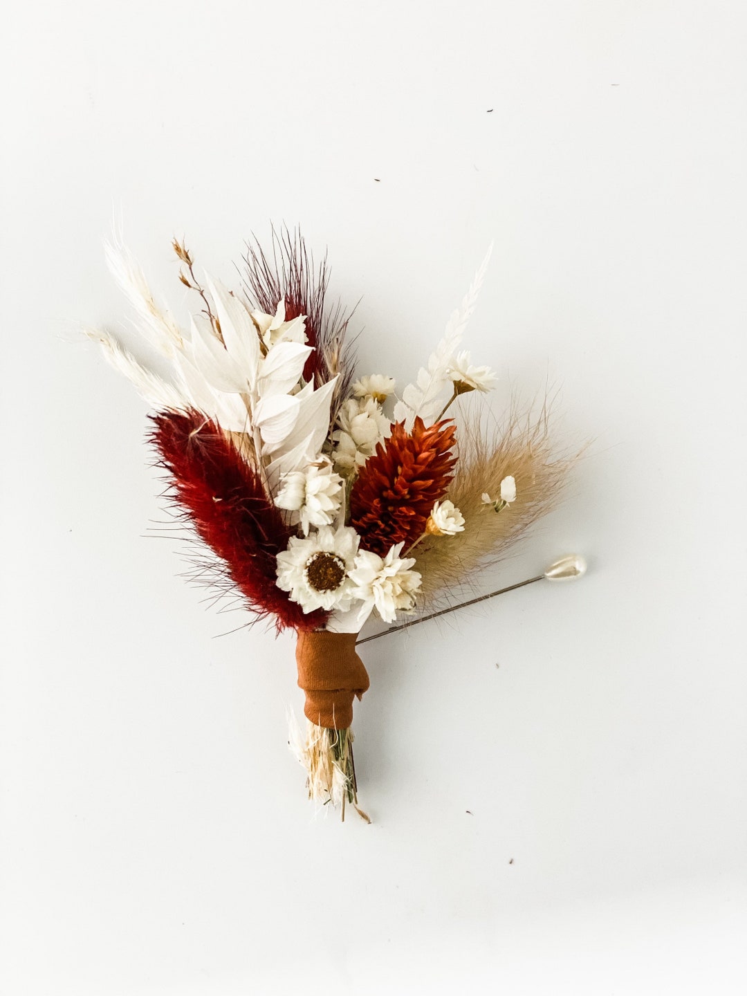 Rust Wildflower Boutonniere/ Wedding Flowers/ Groom and Groomsmen ...