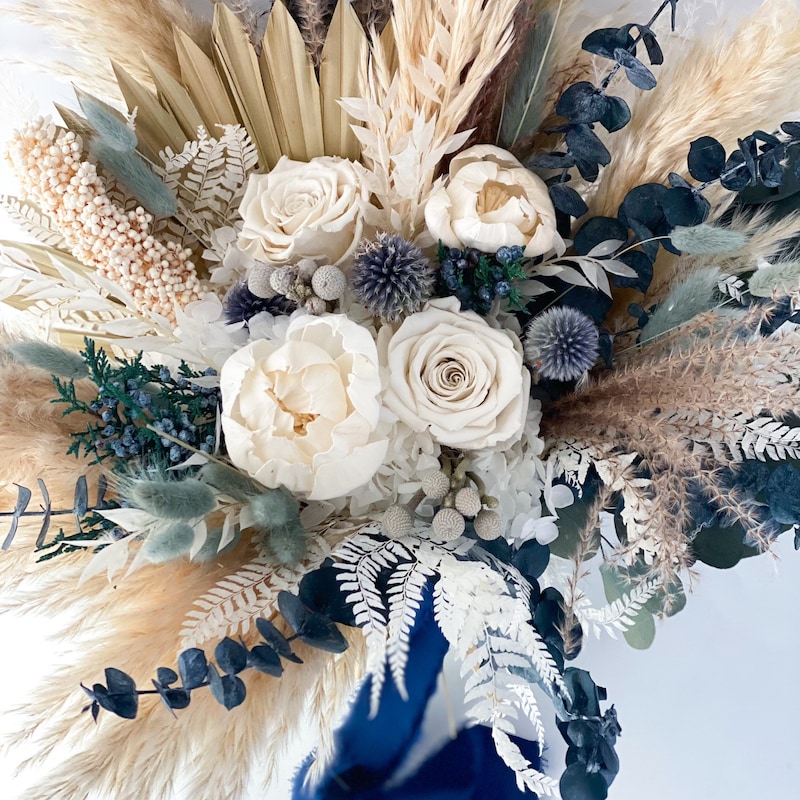 Dusty Blue Bridal Bouquet - Etsy