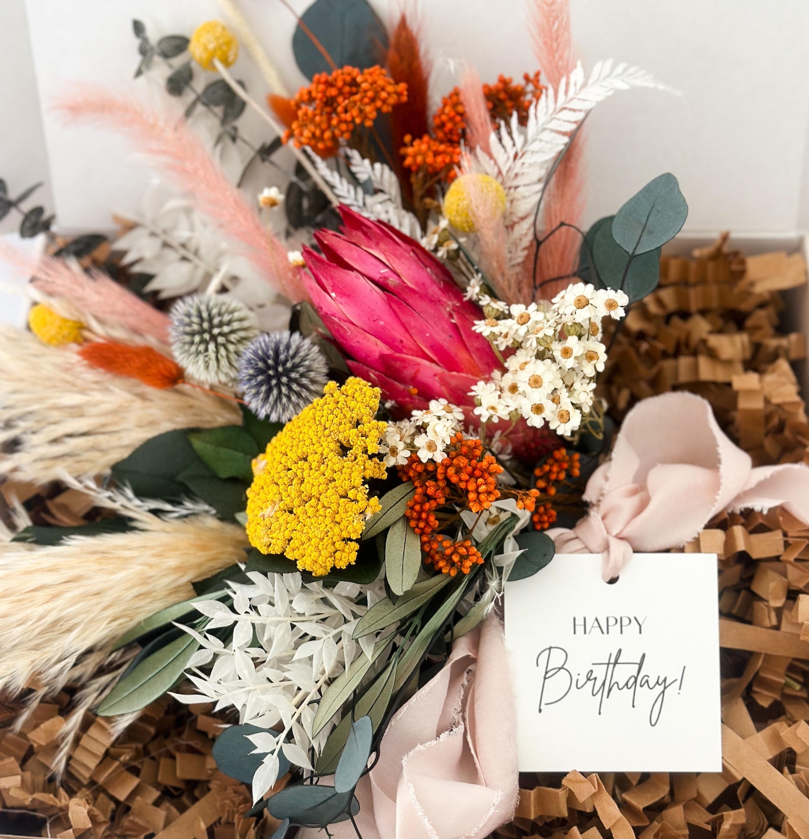 Medium Sized Colorful Gift Box With Candle and Medium Dried Flower ...