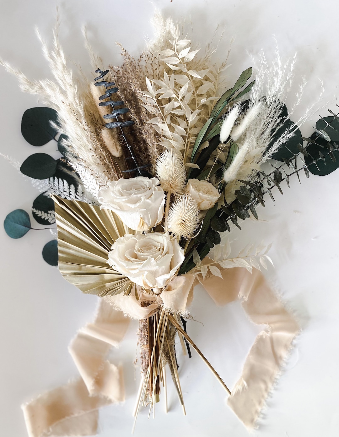 Small White Rose + Eucalyptus Bouquet - Etsy