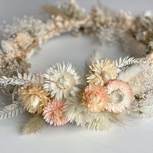 Blush Strawflower Dried Flower Crown/ Wedding Hair/ Bride and ...