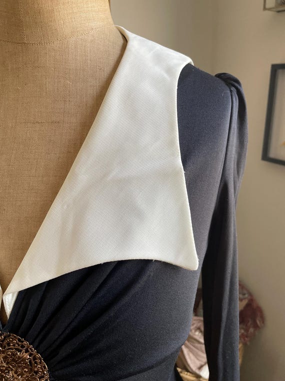 Vintage c.1970s Nylon Sailor Collar Cap Sleeve Max Dr… - Gem