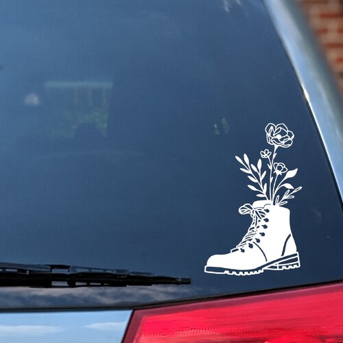 Floral Boot Boot With Flowers Car Decal Vinyl Decal - Etsy