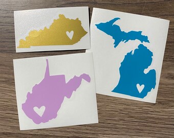Heart State Decal - Etsy