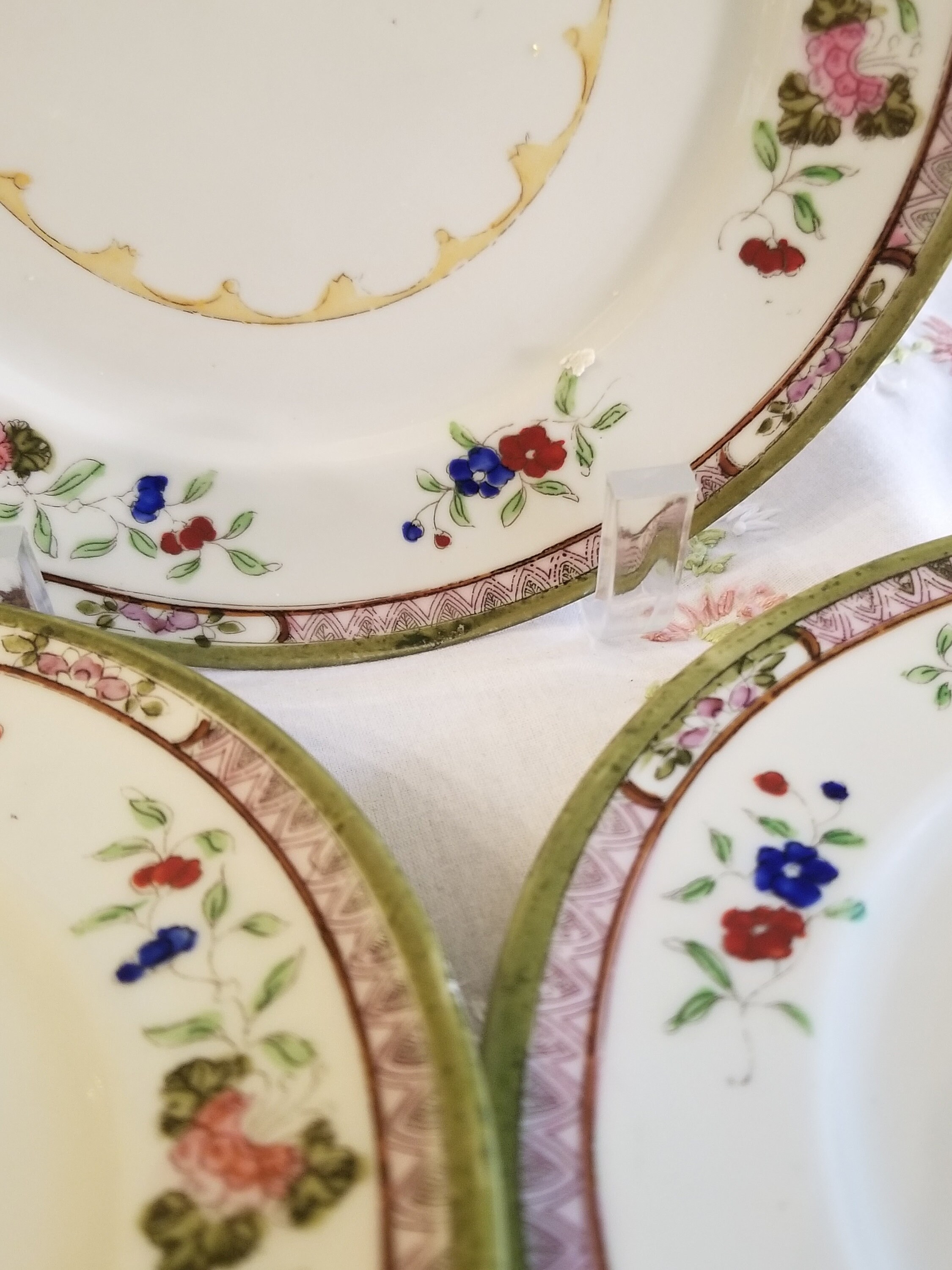 Vintage JE-OH pintado a mano china, Nippon 7.5 Ensalada Desert Plates ...
