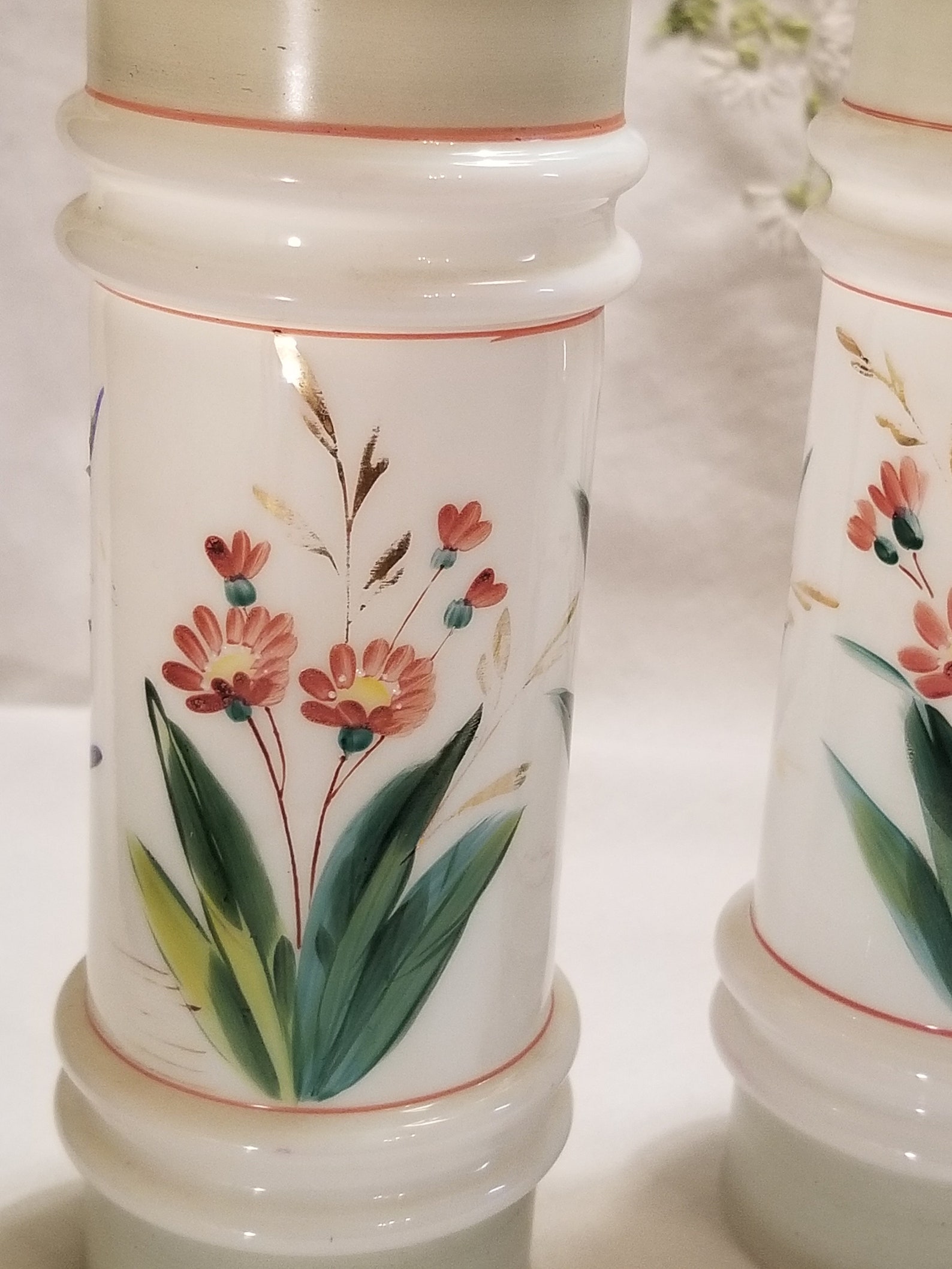 Vintage Bristol Opaque Glass Vases - Etsy