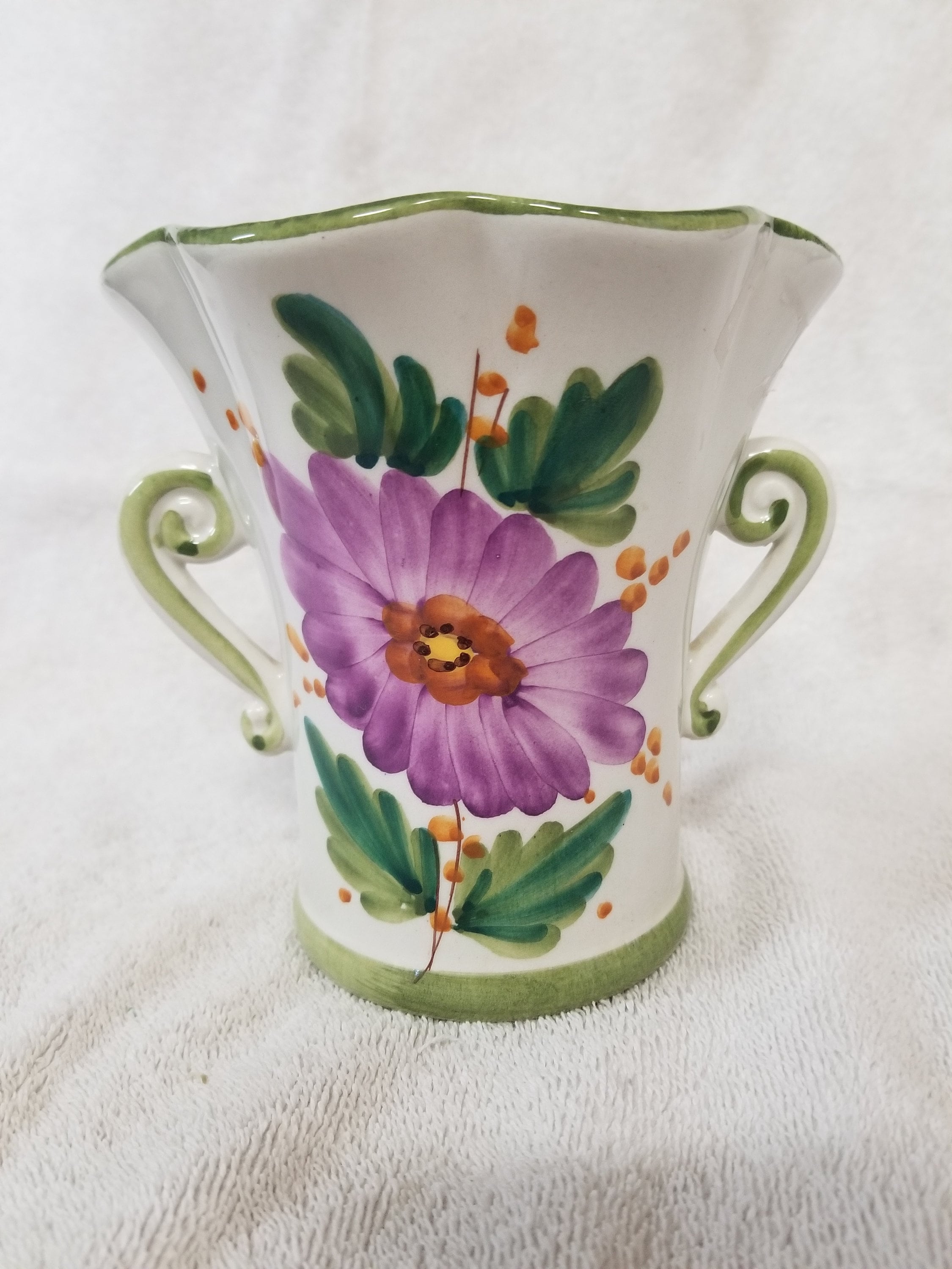 Vintage Italian Ceramic Vase Hand-painted for FTD - Etsy
