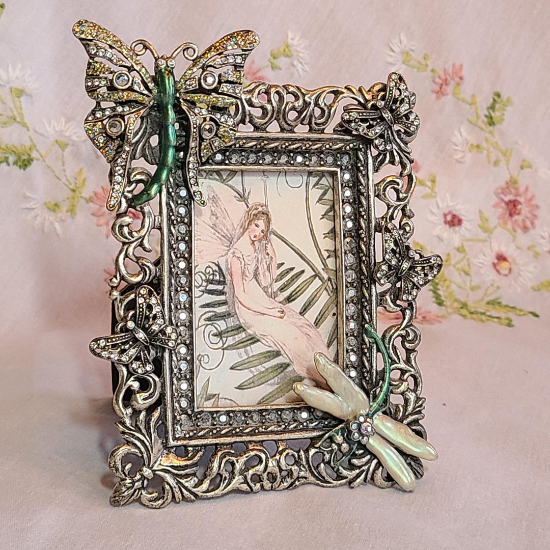 Kirks Folly Silver-tone Metal and Rhinestone Fairy Picture Frame - Etsy