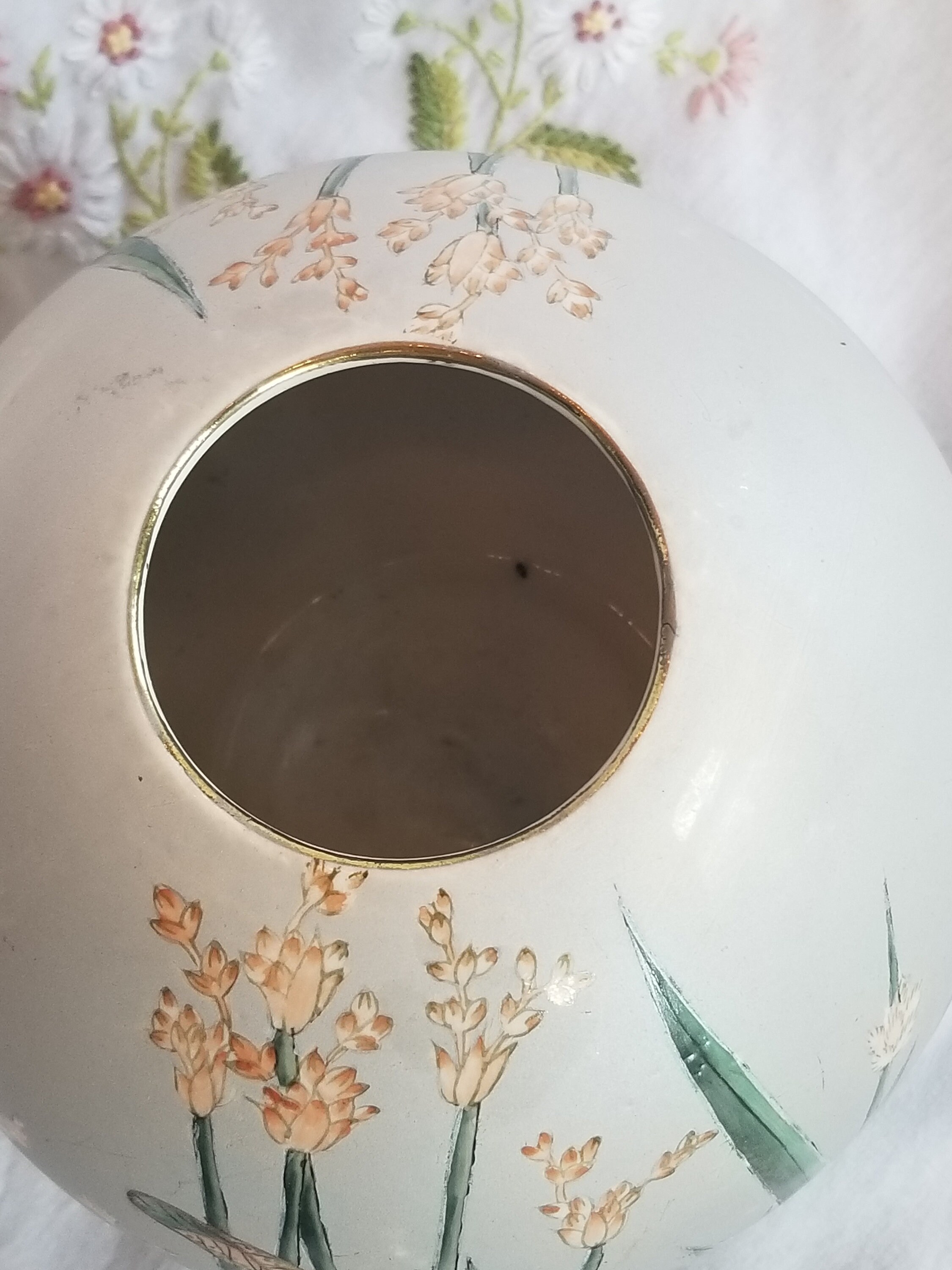 Macau Toyo Hand Painted Water Lily Ball Shaped Vase - Etsy