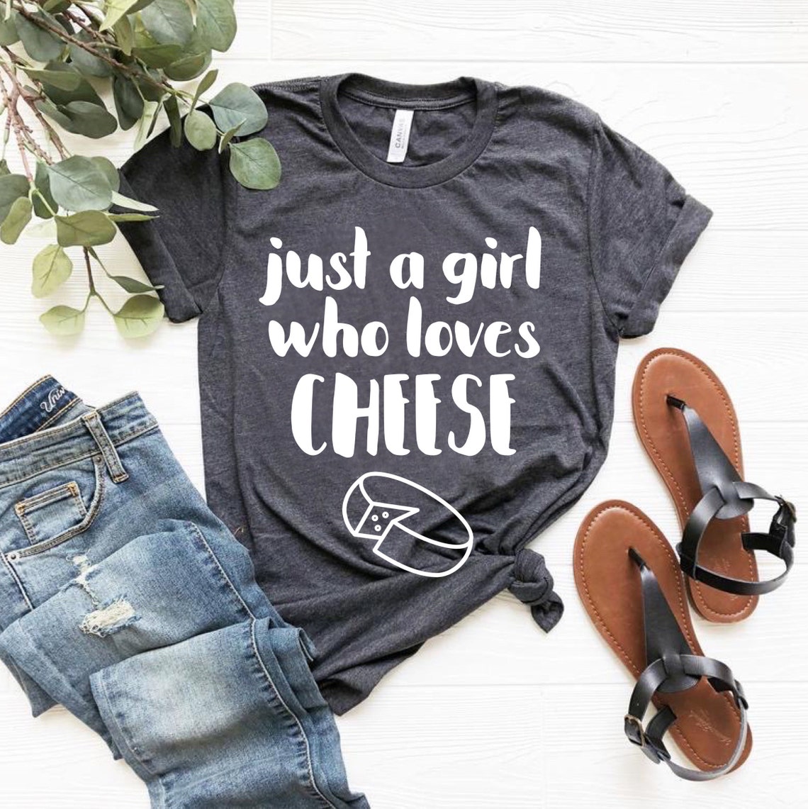 Just a Girl Who Loves Cheese - Cheese Lover Shirt, Cheese Shirt, Foodie ...