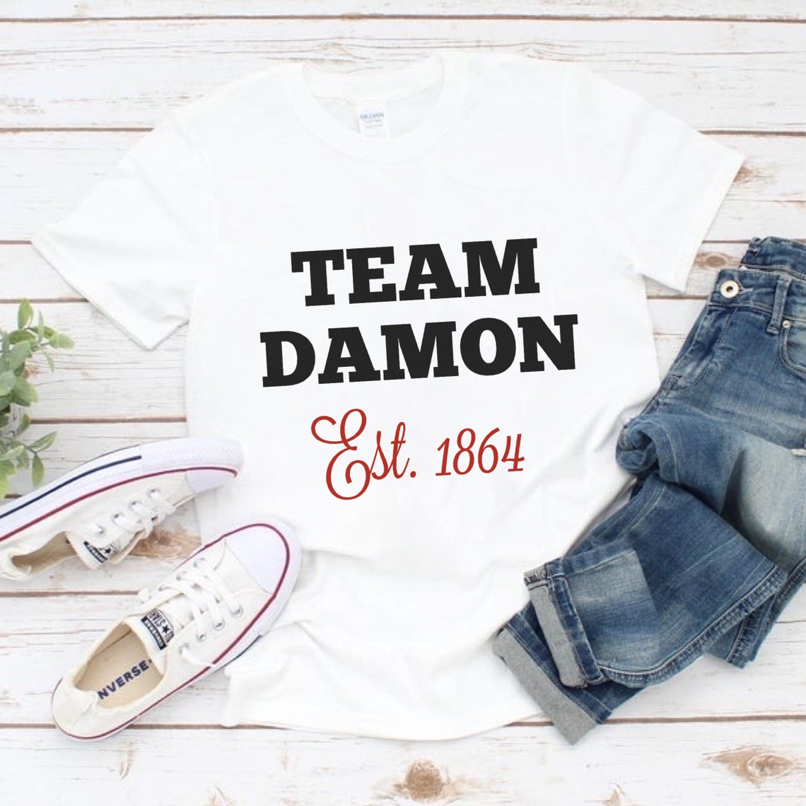 Vampire Diaries T-shirt Team Damon Shirt Salvatore Fandom - Etsy