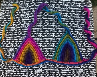 Crochet Trans Pride Rainbow Halter Top / Boho Hippie Festival Outfit ...