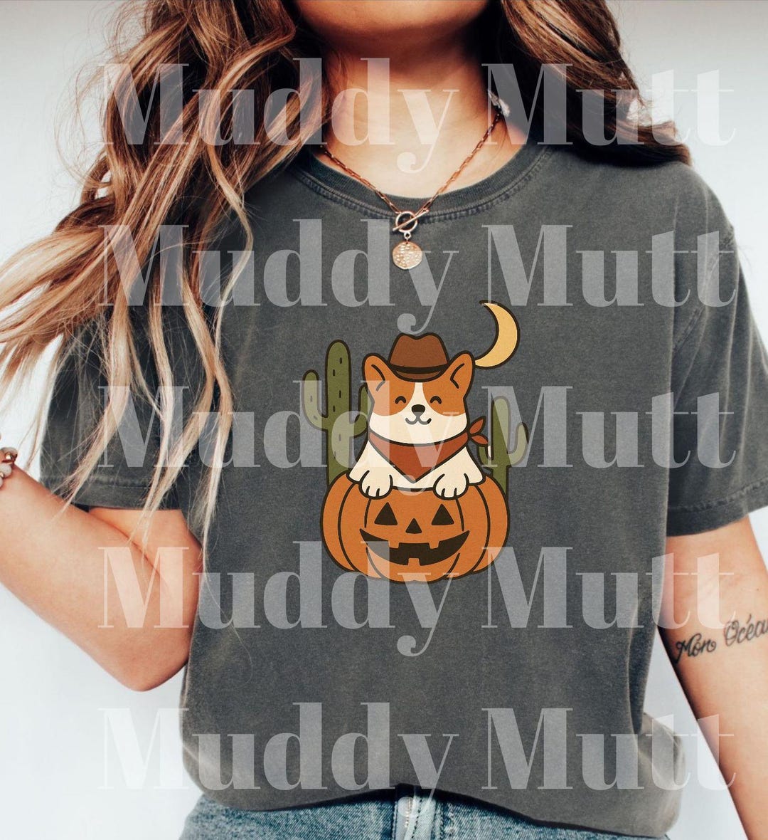 Western Corgi Pumpkin Halloween PNG - Etsy