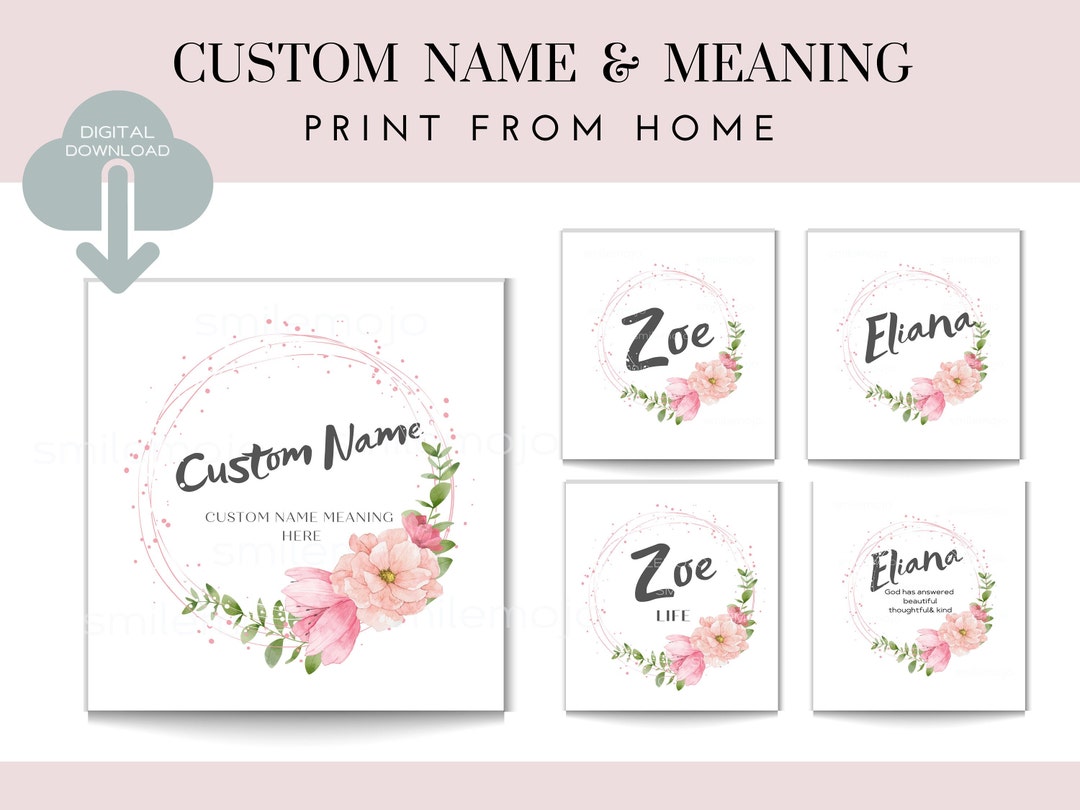 Custom Name Meaning Digital Download - Etsy