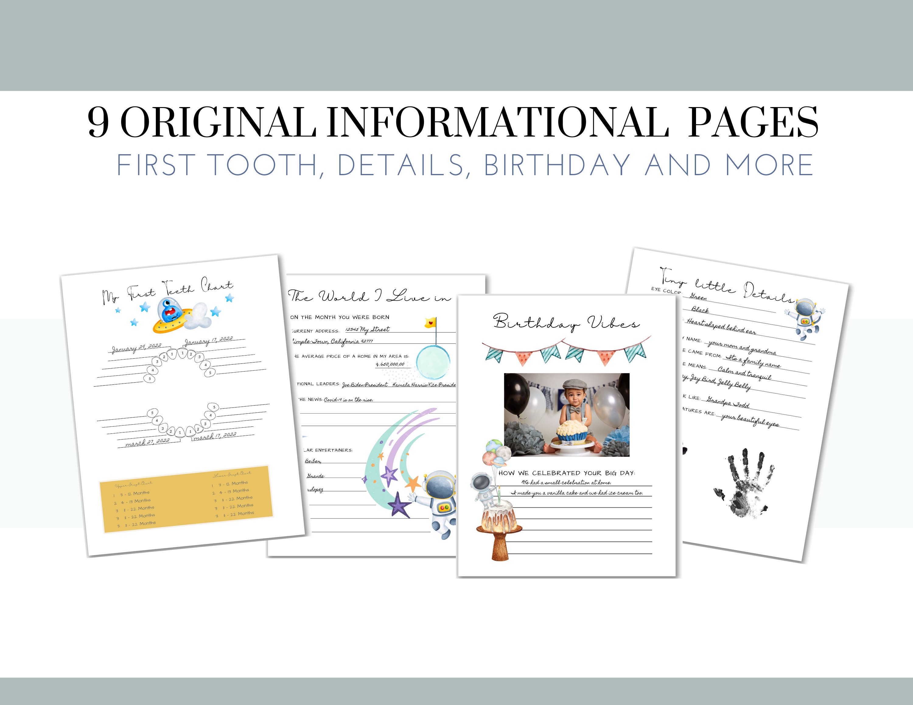 Printable Newborn Baby Memory Book, Baby Journal, Newborn Baby Keepsake ...