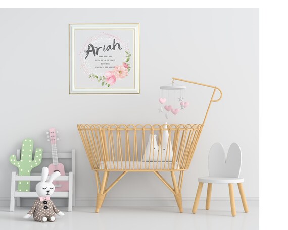Baby Girl-ariah-name Meaning-name Manings-baby Art-memory - Etsy