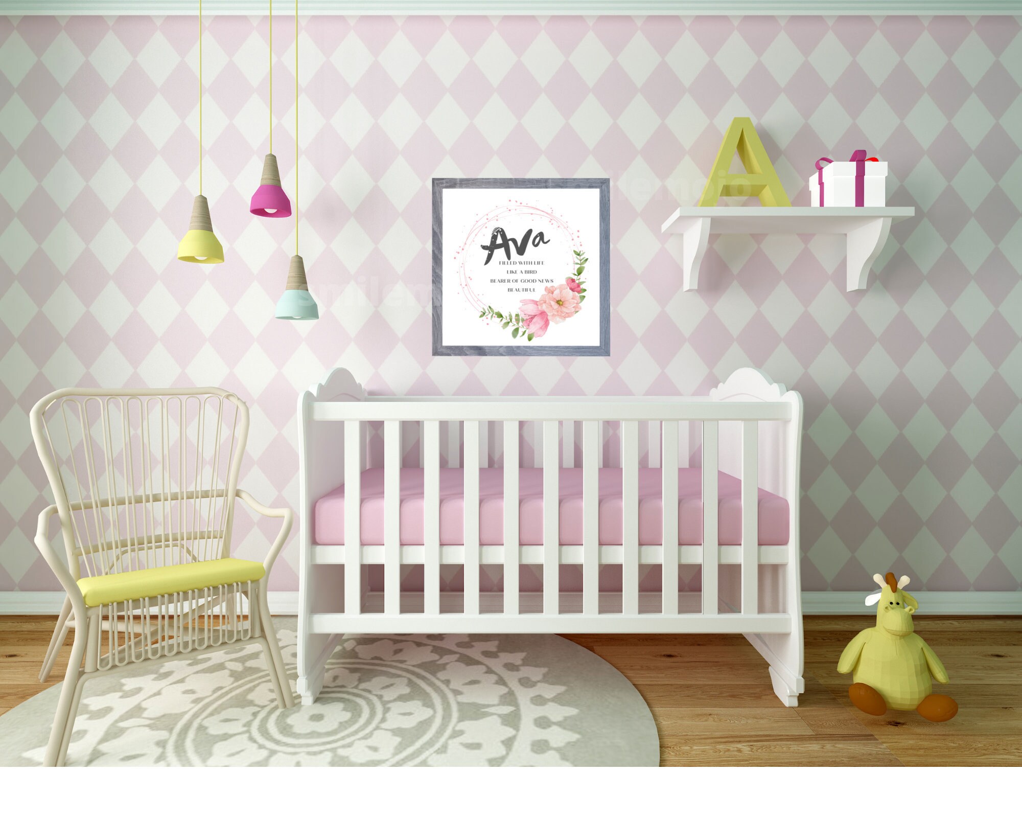 Baby Girl Gift-ava-name Meaning-name Meanings-baby Art-memory Book-name ...