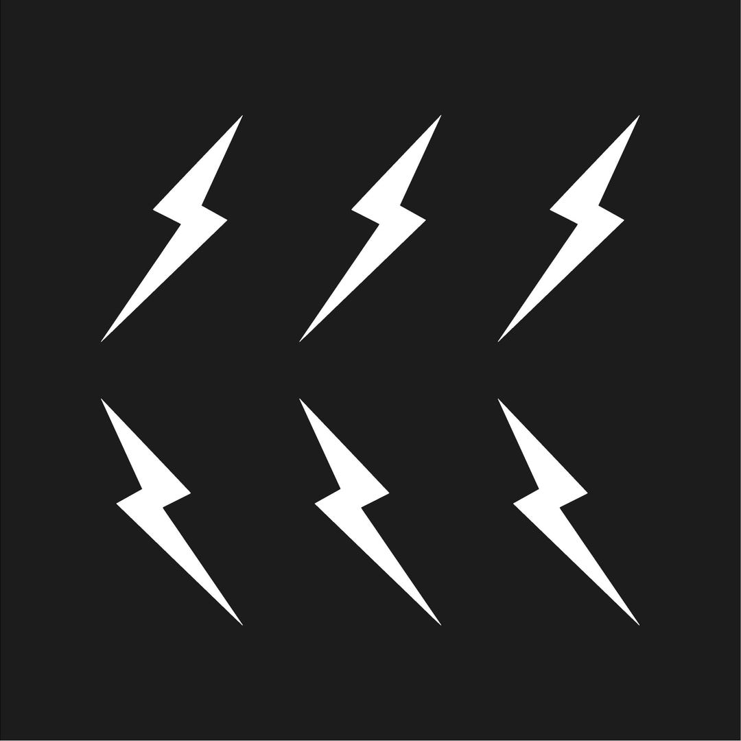 Set of 6 Lightning Bolt Shape Vinyl Decal Lightning Shape Symbol ...