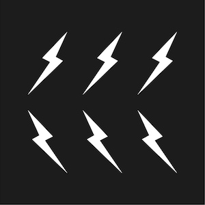 Set of 6 Lightning Bolt Shape Vinyl Decal Lightning Shape Symbol ...