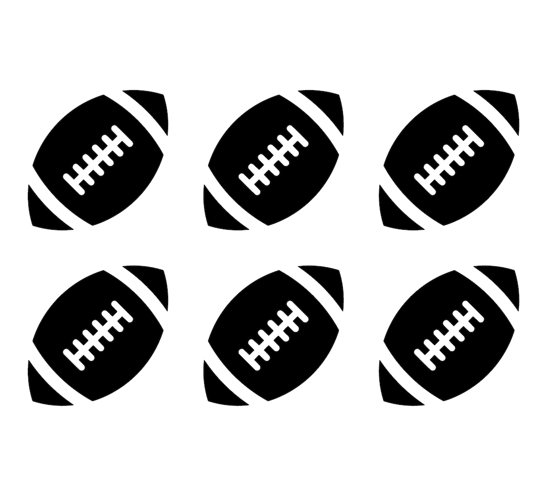 Small Football Vinyl Decal Set of 6 - Etsy