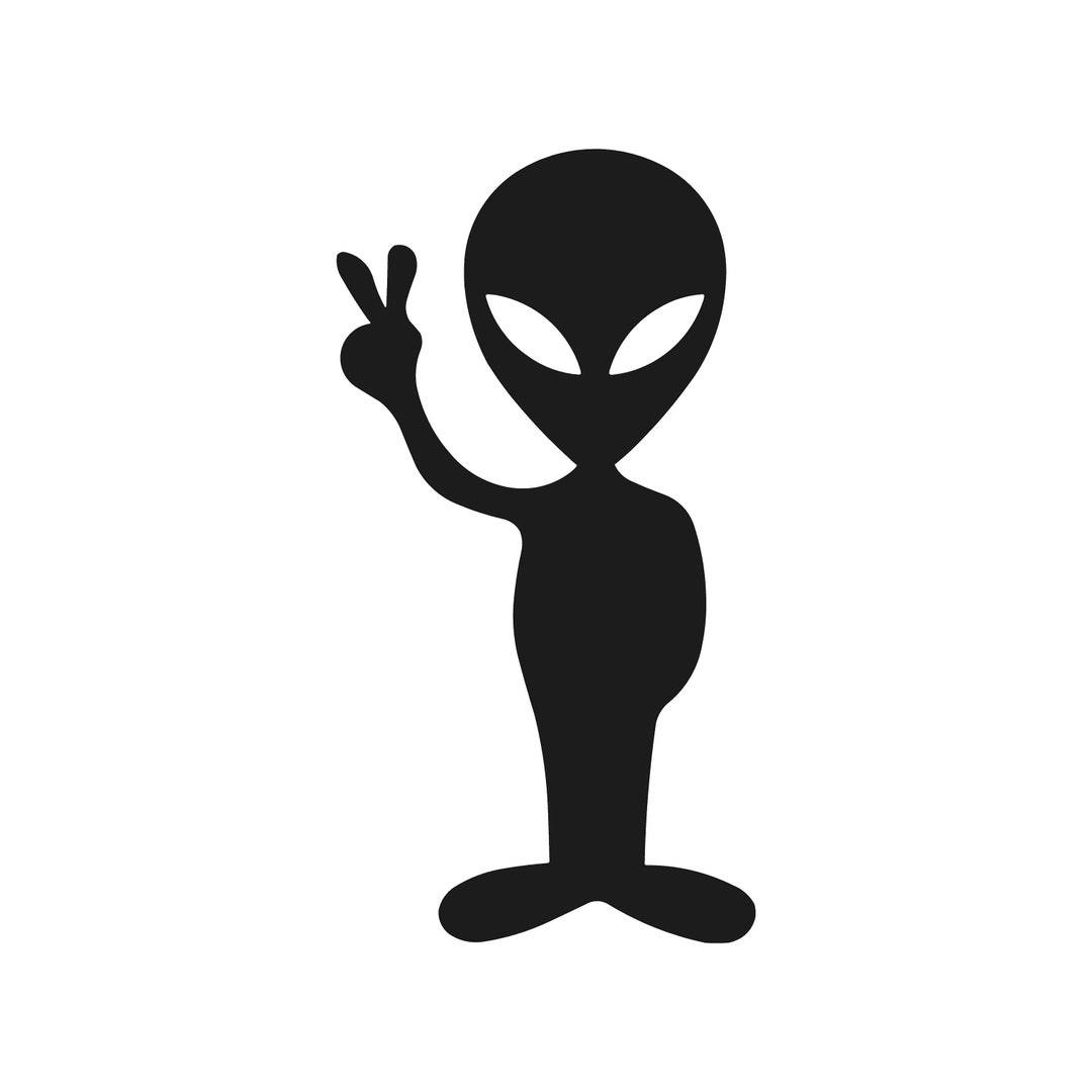 Alien Peace Sign Vinyl Decal Sticker Alien Sticker - Etsy