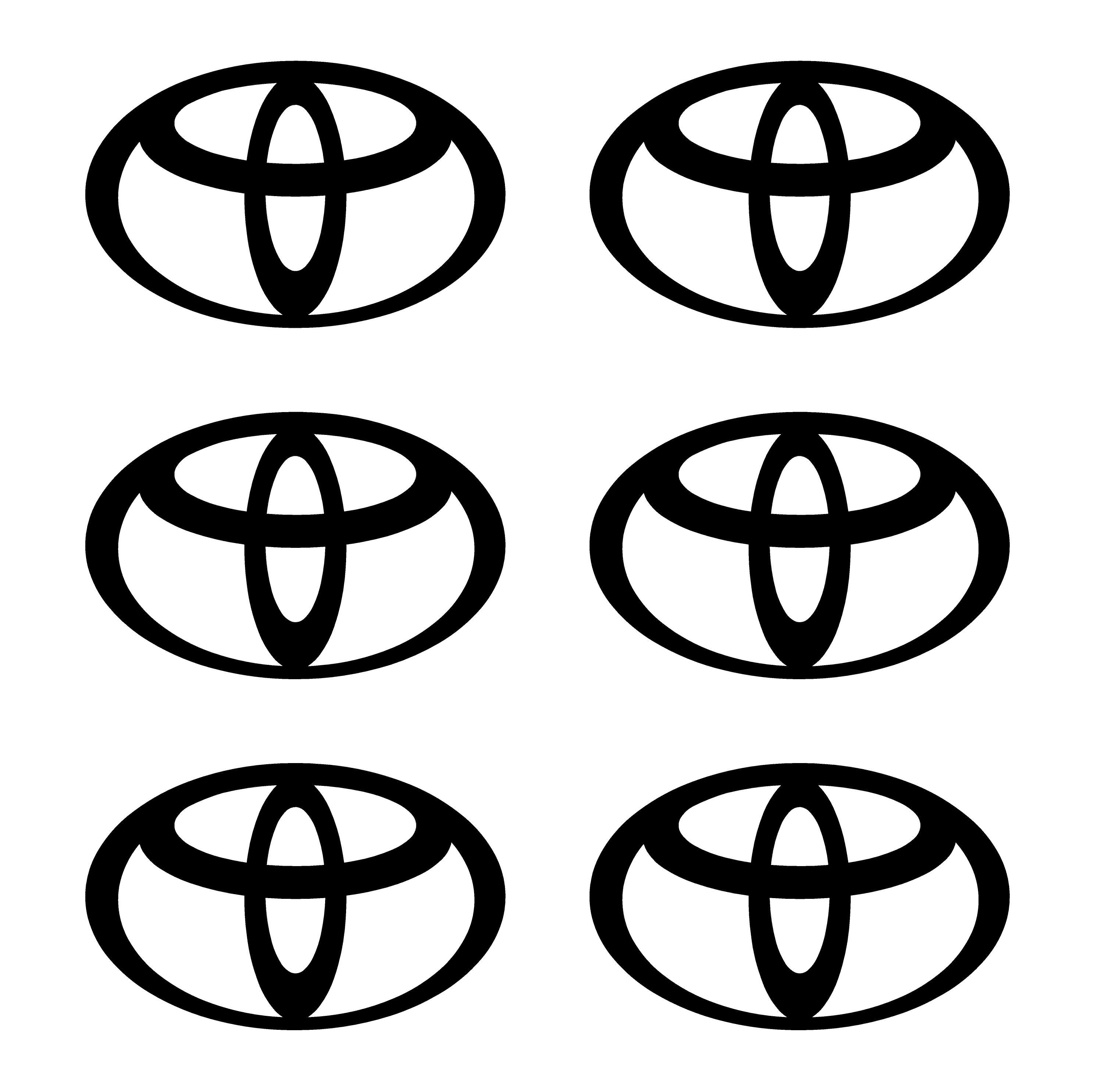Small Toyota Logo Vinyl Decals Set of 6 - Etsy Canada