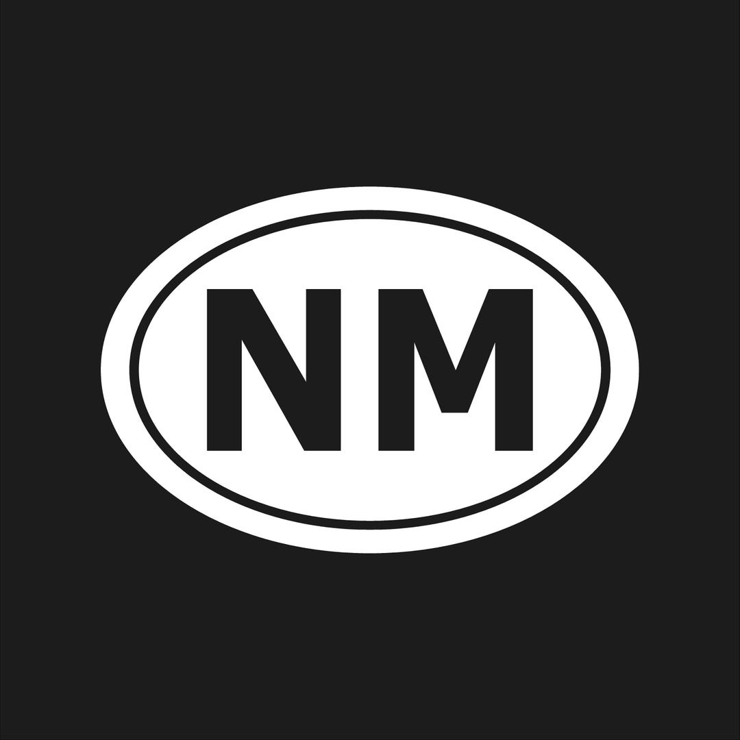 New Mexico NM Initials Vinyl Decal Window Oval NM Laptop Sticker - Etsy