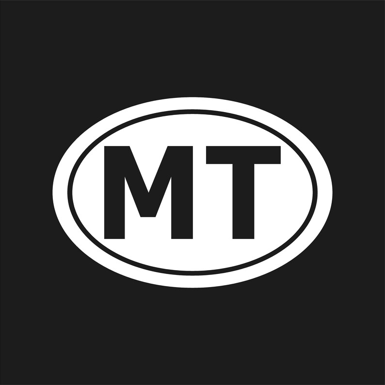 Montana MT Initials Vinyl Decal Window Oval MT Laptop Sticker - Etsy
