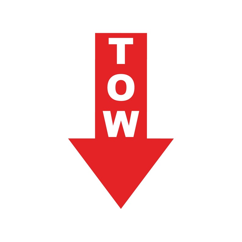 Tow Down Arrow Vinyl Decal Car Window Down Tow Arrow Sticker - Etsy
