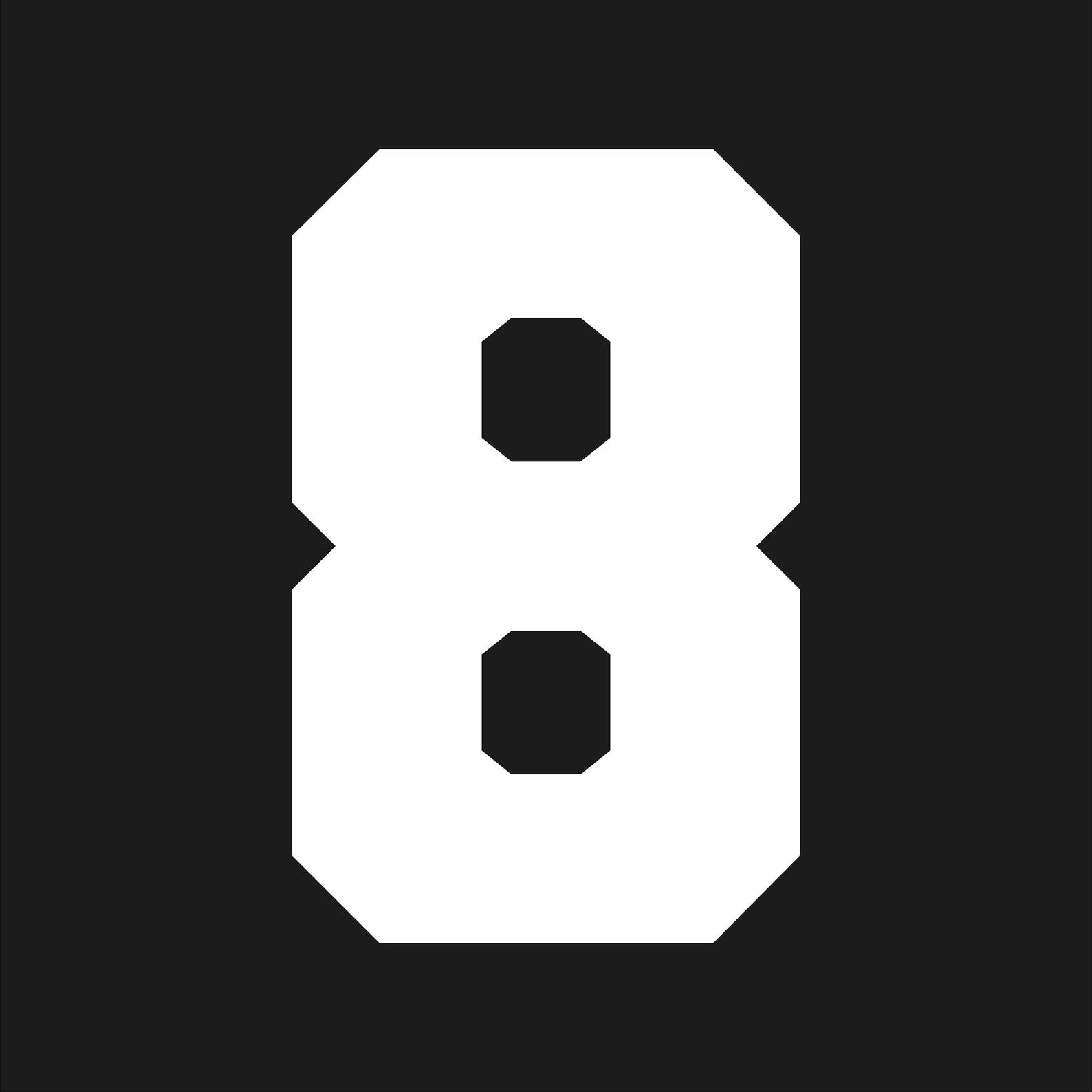 Number Eight Varsity Font Vinyl Decal 8 Bold Sports Team Font Sticker ...