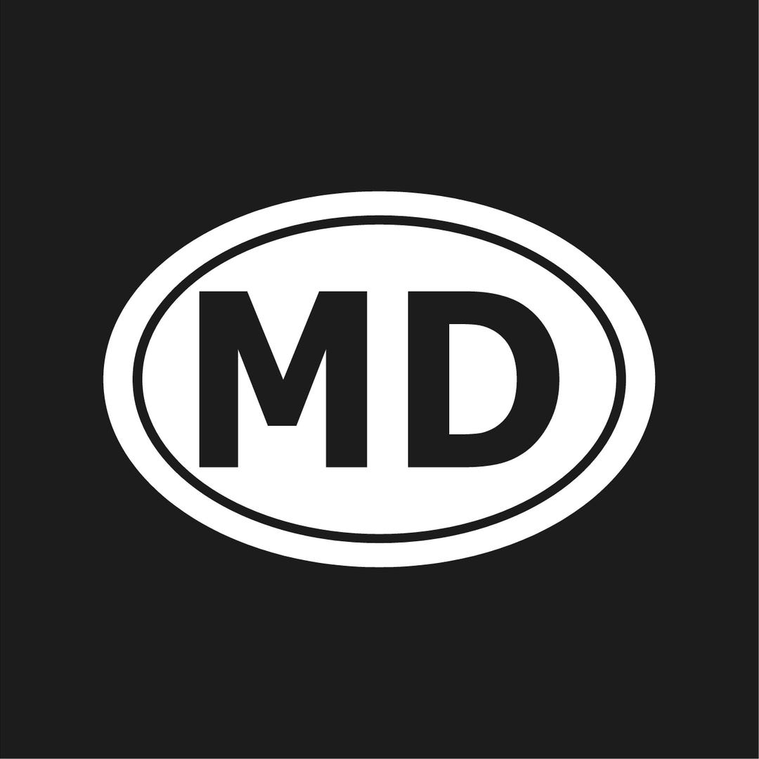 Maryland MD Initials Vinyl Decal Window Oval MD Laptop Sticker - Etsy