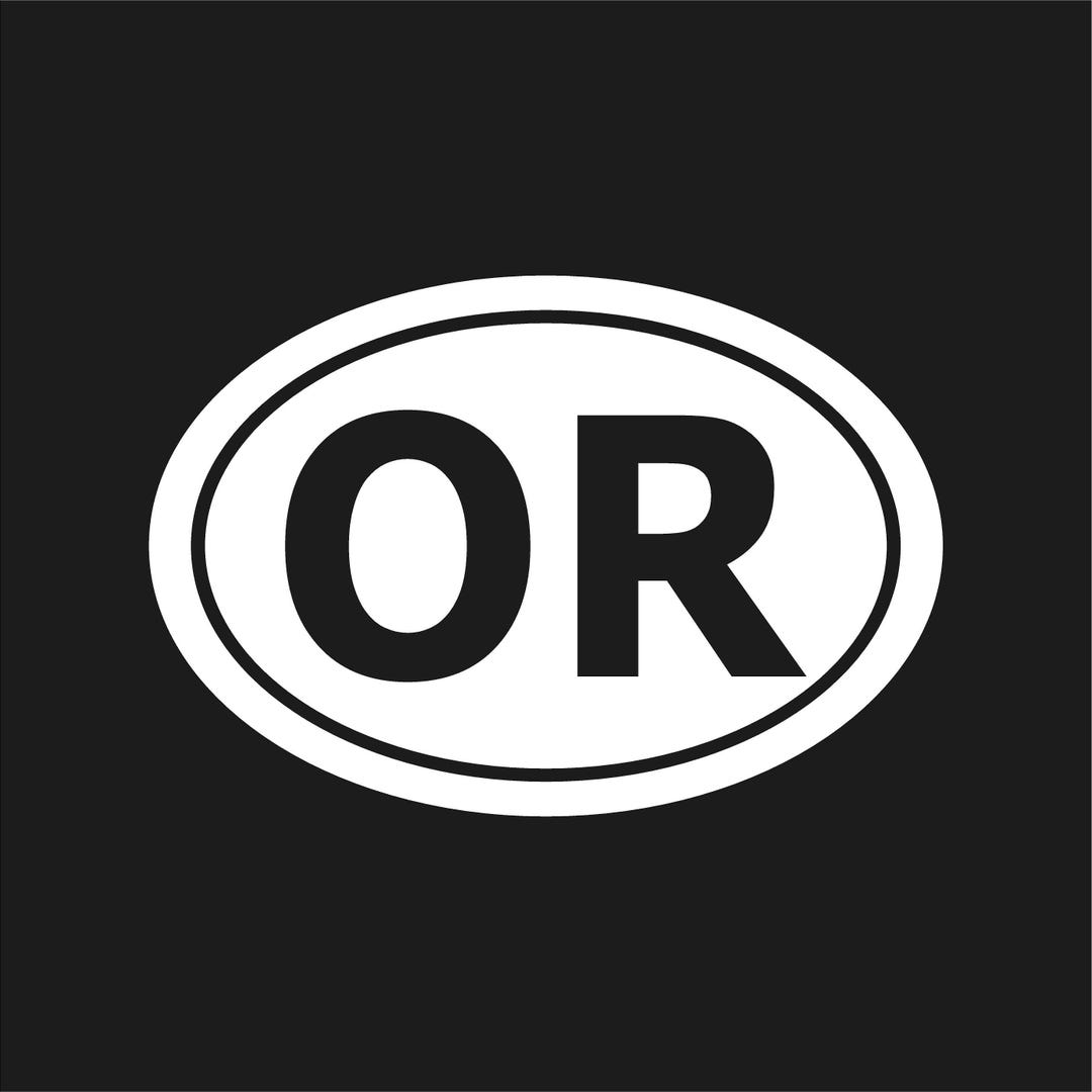 Oregon OR Initials Vinyl Decal Window Oval OR Laptop Sticker - Etsy
